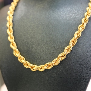 22K Gold Rope Chain Necklace, 5.00 Mm Gold Chain, Jewelry for Men, Rope ...