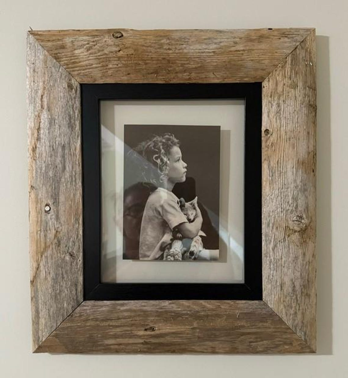 Rustic Weathered Wood Floating Picture Frame - Etsy