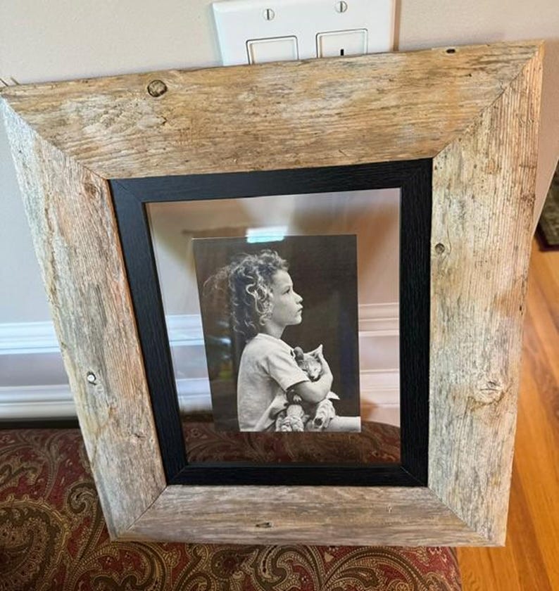 Rustic Weathered Wood Floating Picture Frame - Etsy