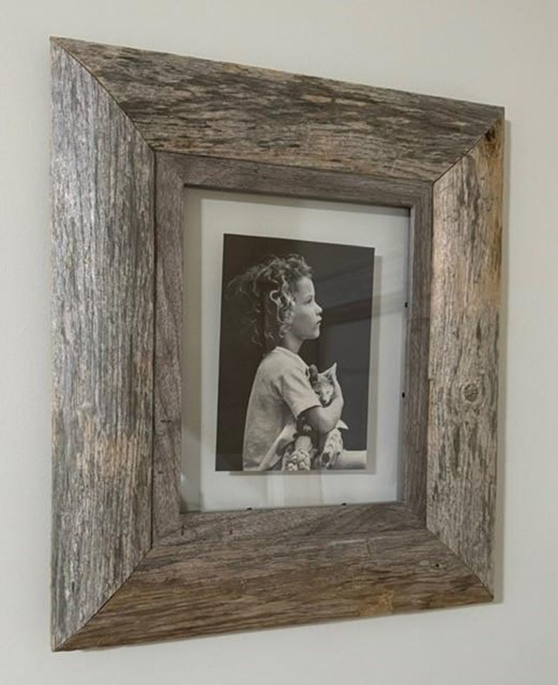 Rustic Weathered Wood Floating Picture Frame - Etsy