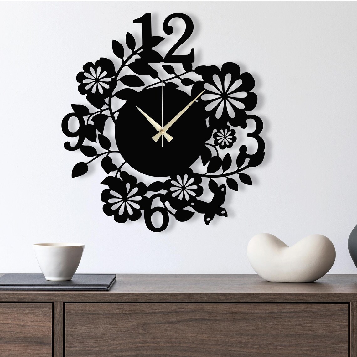 Metal Wall Clock With Numbers, Wall Clock, Large Wall Clock, Metal Wall ...