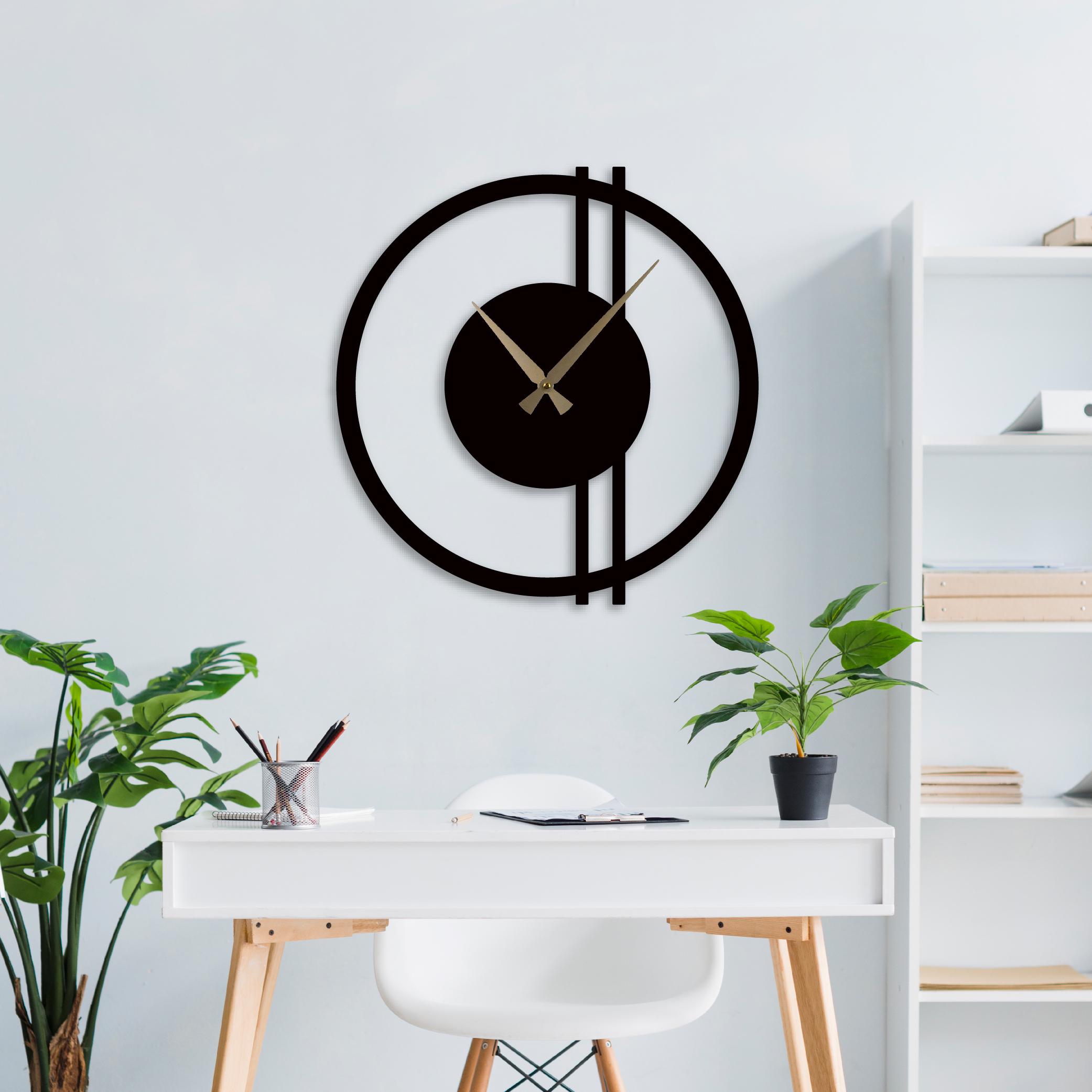 Gold Metal Wall Clock, Extra Large Wall Clock, Silent Oversize Clock ...