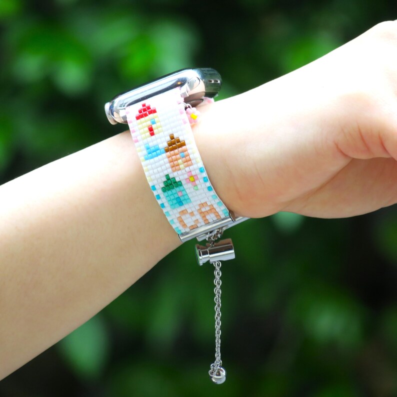 Beaded Apple Band Handmade Watch Strap Beaded Iwatch Band Handcraft ...