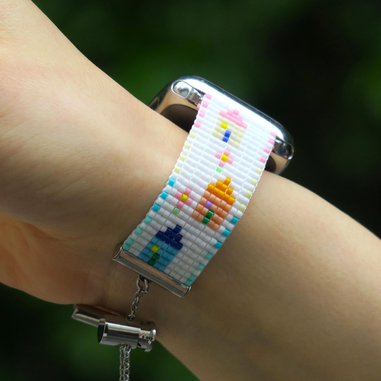 Beaded Apple Band Handmade Watch Strap Beaded Iwatch Band Handcraft ...