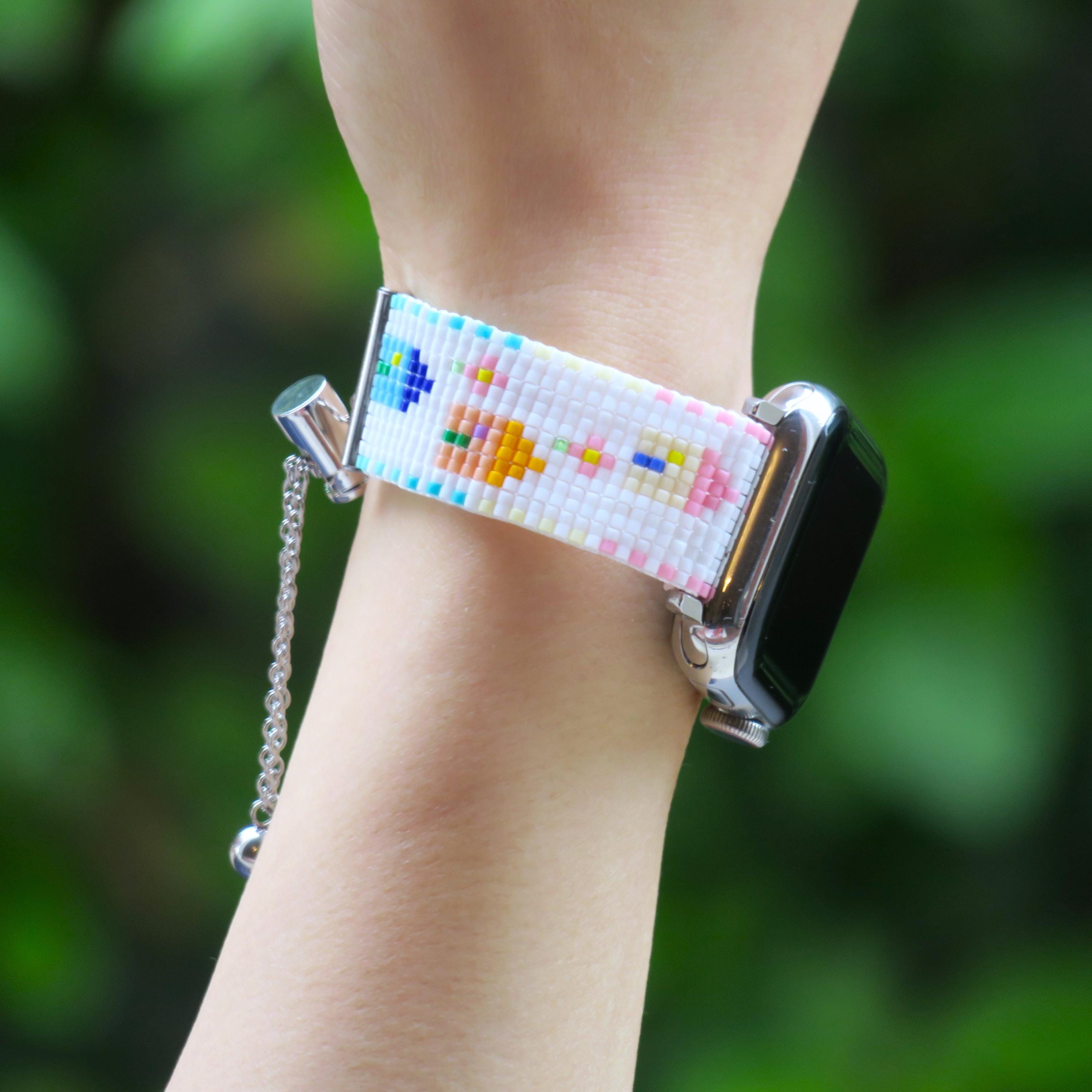 Beaded Apple Band Handmade Watch Strap Beaded Iwatch Band Handcraft ...