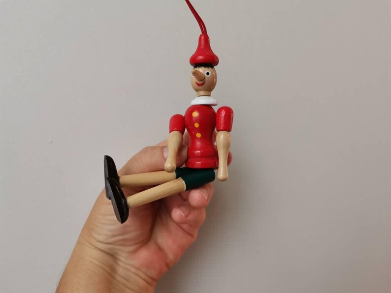 Wooden Pinocchio Toy, Vintage Pinocchio Toy With Movable Parts, Wooden ...