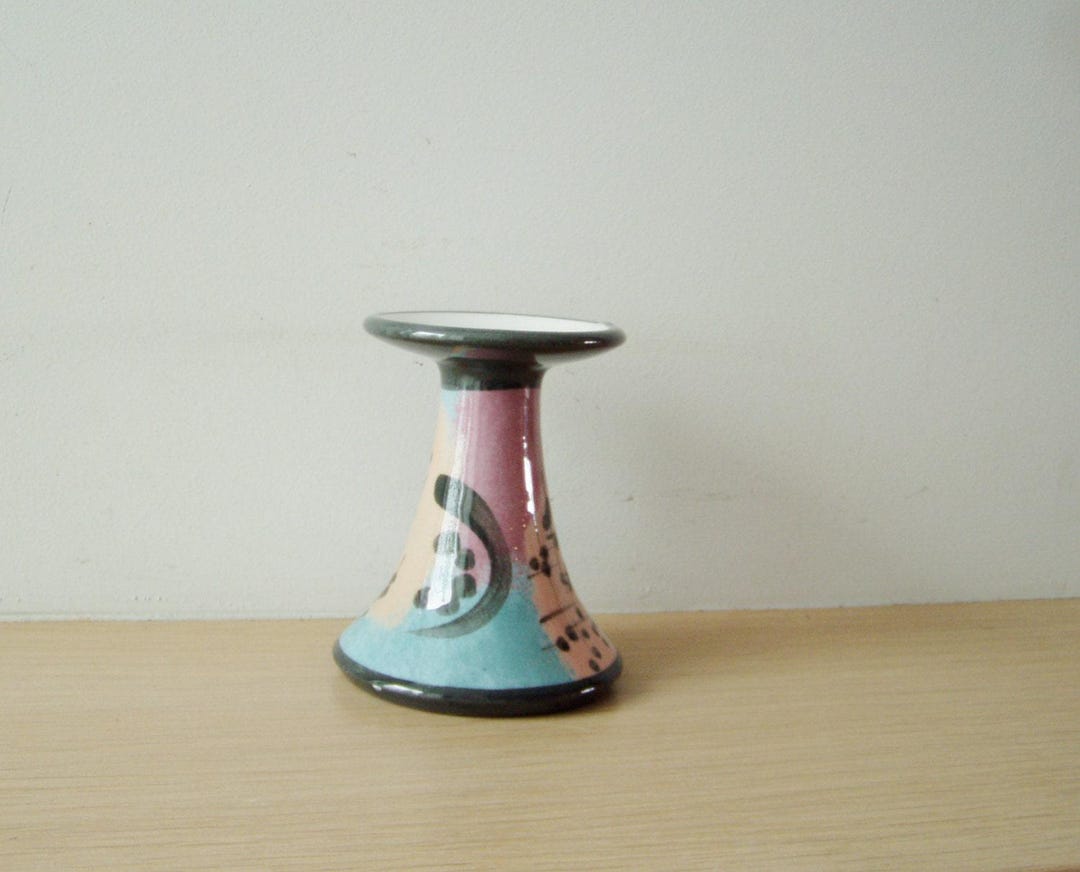 Vintage Ceramic Candlestick, Modern, Ceramic, Multi Color, Candle ...