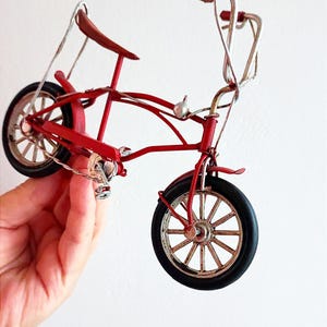 Red Bicycle Miniature, Vintage Collectible Toy, Red Bicycle, Movable ...