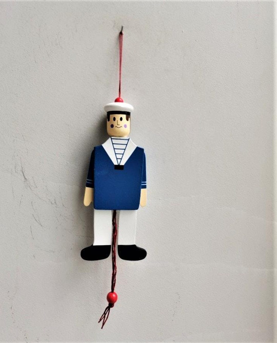 Wooden Sailor Marionette, Wooden Puppet of Boy Sailor, Moving Parts ...