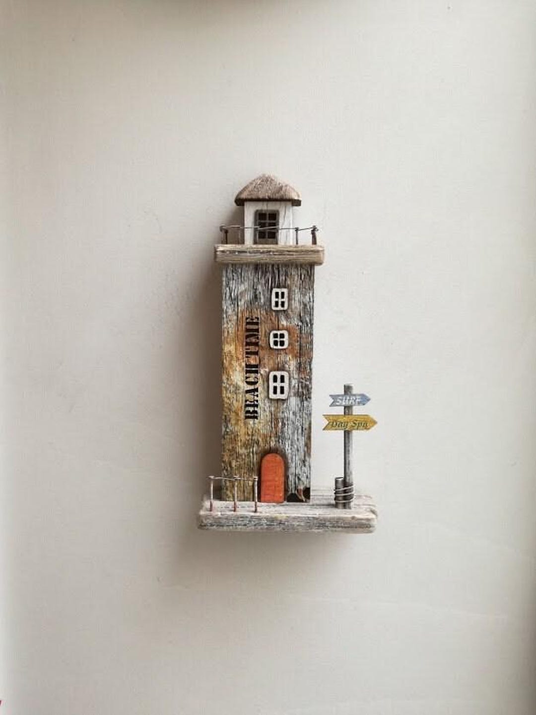 Decorative Wooden Lighthouse, Lighthouse Little Lamp, Rustic Boho ...