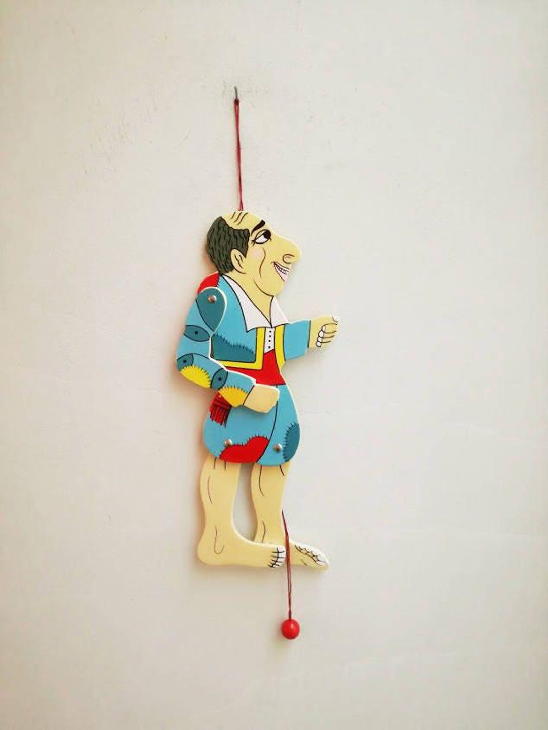 Vintage Karagiozis Puppet, Wooden Karagiozis Wooden Puppet, Colourful ...