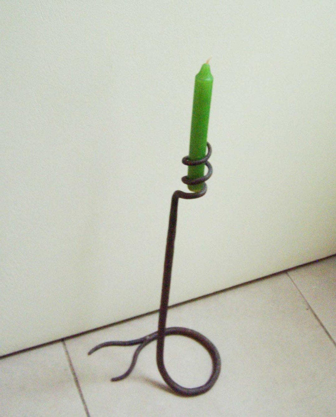 Vintage Wrought Iron Candle Holder, Mermaid Sculptural, Iron ...