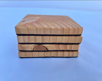 Handmade Rustic Wooden Coasters, Set of 4, Drink Coasters, Coffee ...