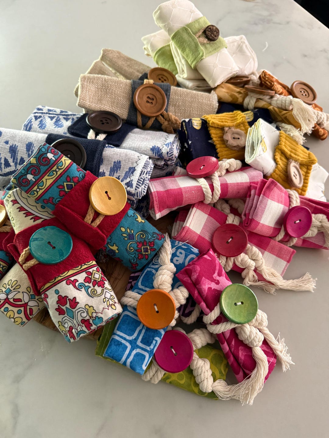 Handmade Napkin Set With Rings: Rustic Boho Reusable Fabric - Etsy