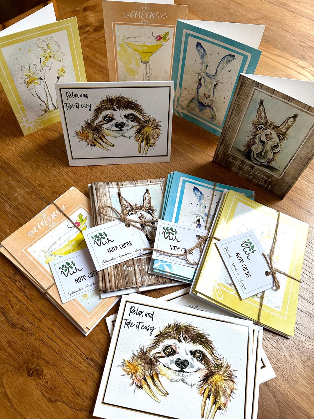 Cute Illustrated Greeting Cards. Set of 4 Blank Inside for Your Own ...
