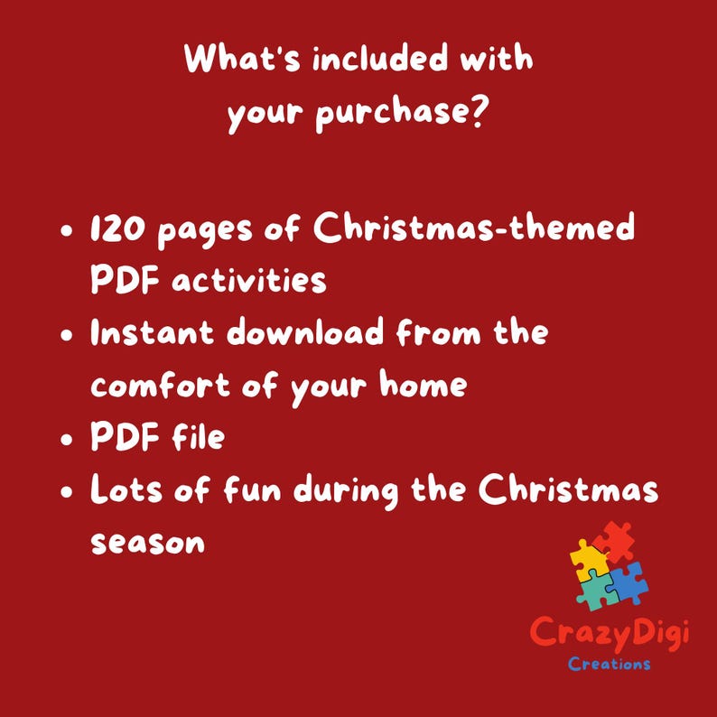 Printable Christmas Activities for Kids, 120 Pages Christmas Activity ...