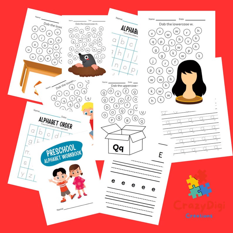 Alphabet Preschool Workbook Printable 100 Engaging Pages of Letter ...