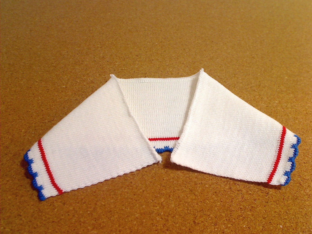 Rib Knit Collars Set of 4 |children's White/red/blue Scalloped | T ...