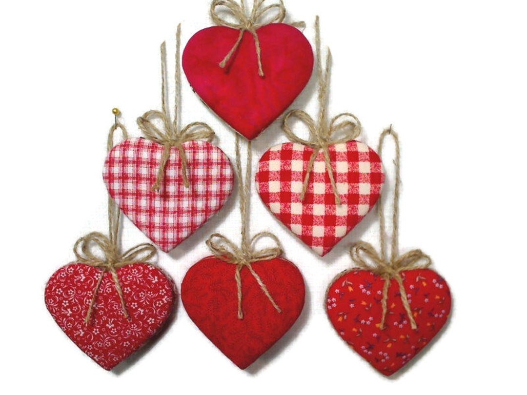 Red Heart Ornaments Party Favors Holidays Bridal/wedding - Etsy