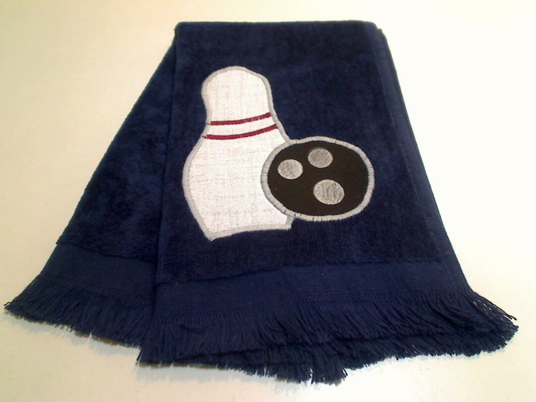 Navy Blue Bowling Towel | Team Sports | Appliqued Bowling Pin/ball ...