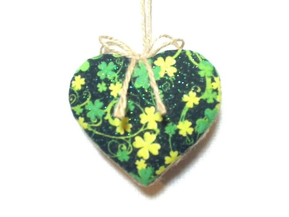 Green Heart Ornament Gift Idea Party Favor Irish Decor | Etsy