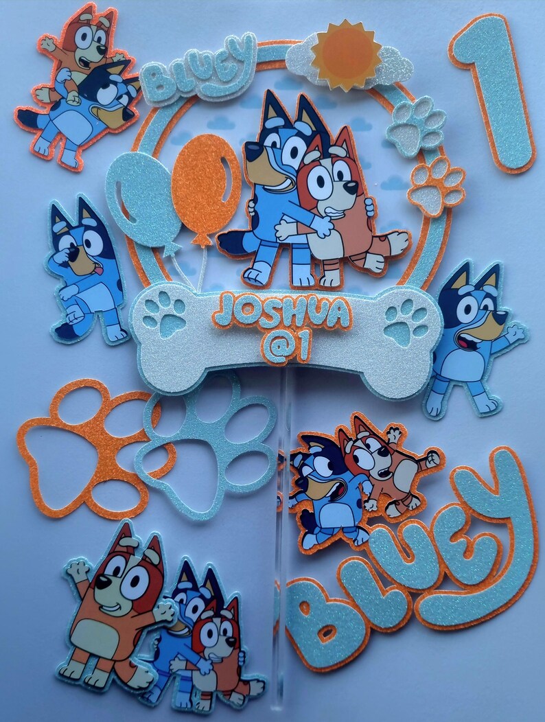 Bluey Cake Topper Set - Etsy