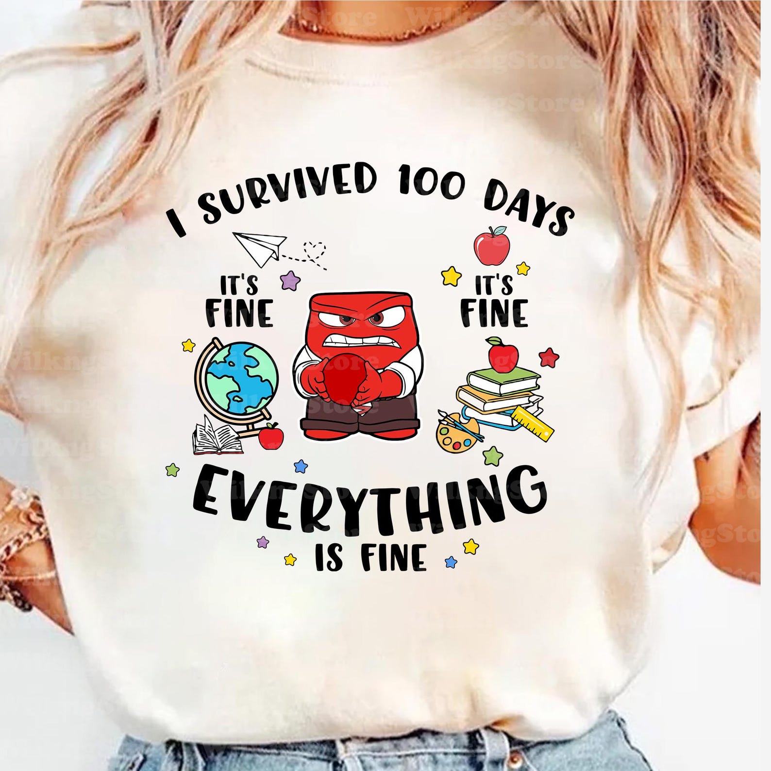 Bundle I Survived 100 Days of School Png, Cartoon School Png, 100 Days ...