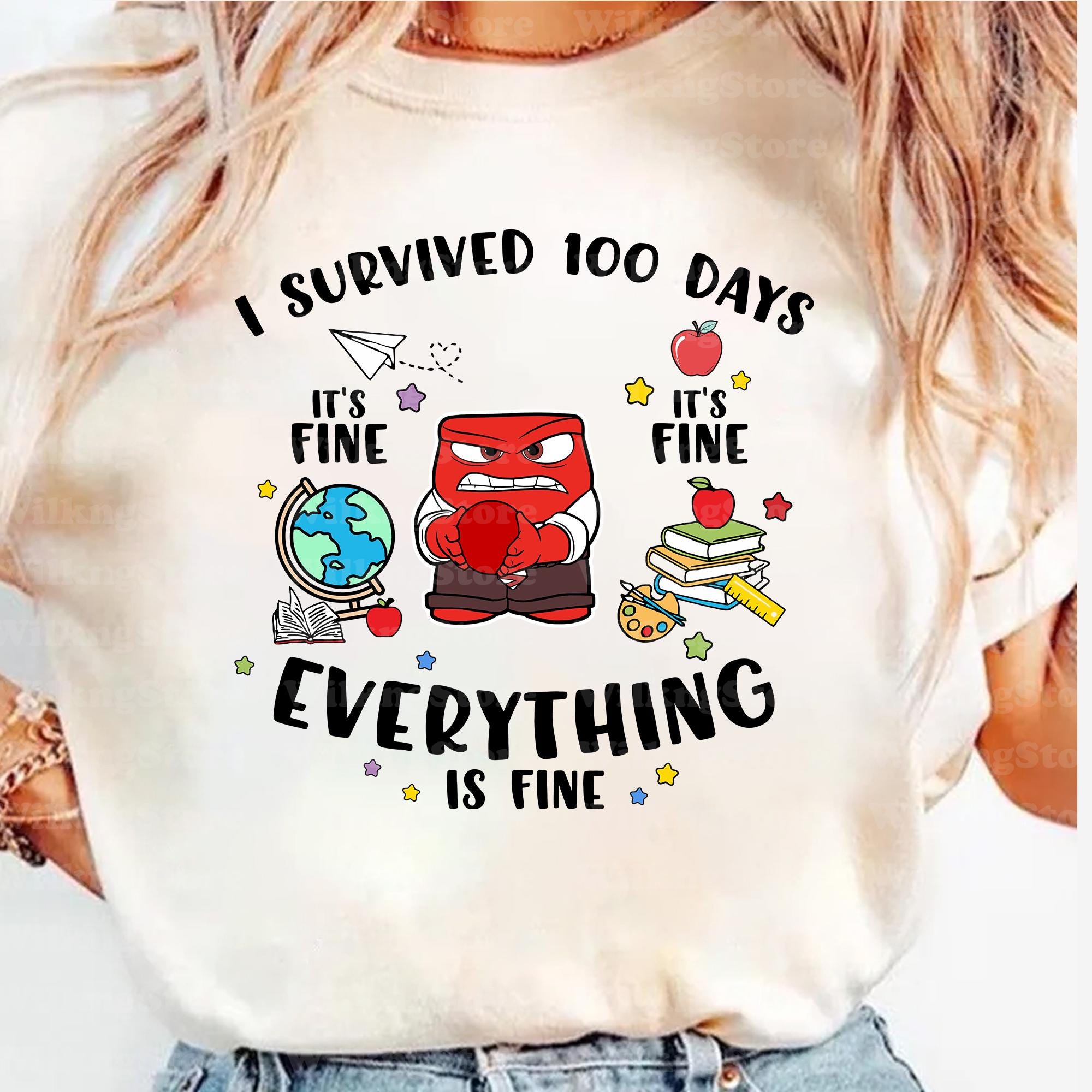 Bundle I Survived 100 Days of School Png, Cartoon School Png, 100 Days ...