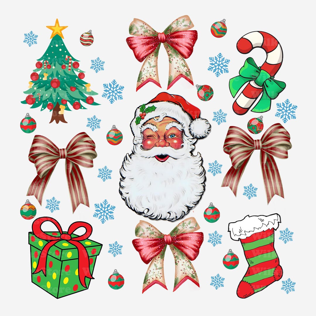 Merry Christmas PNG, Christmas Coquette Png, Christmas Png, Retro ...