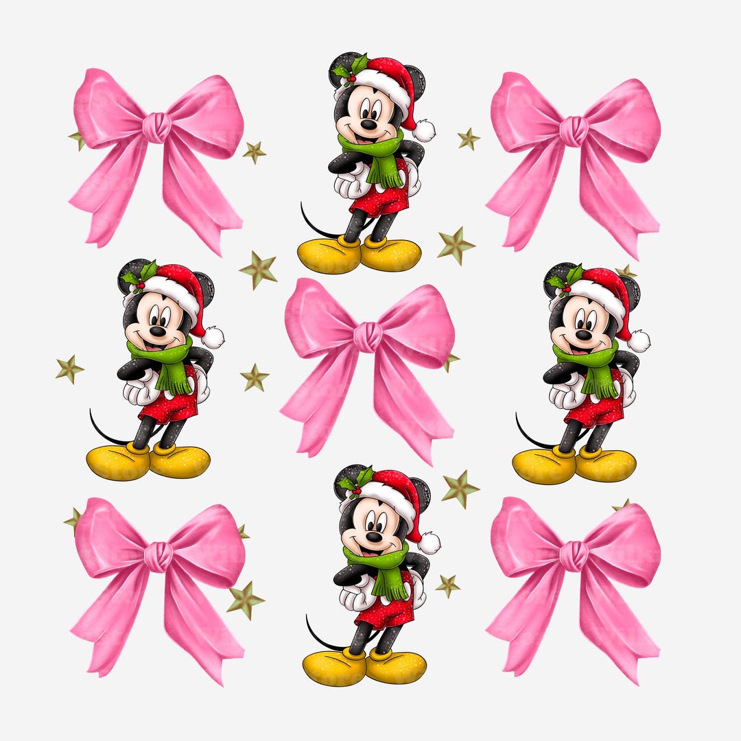 Merry Christmas PNG, Christmas Coquette Bow Png, Mouse Christmas Png ...