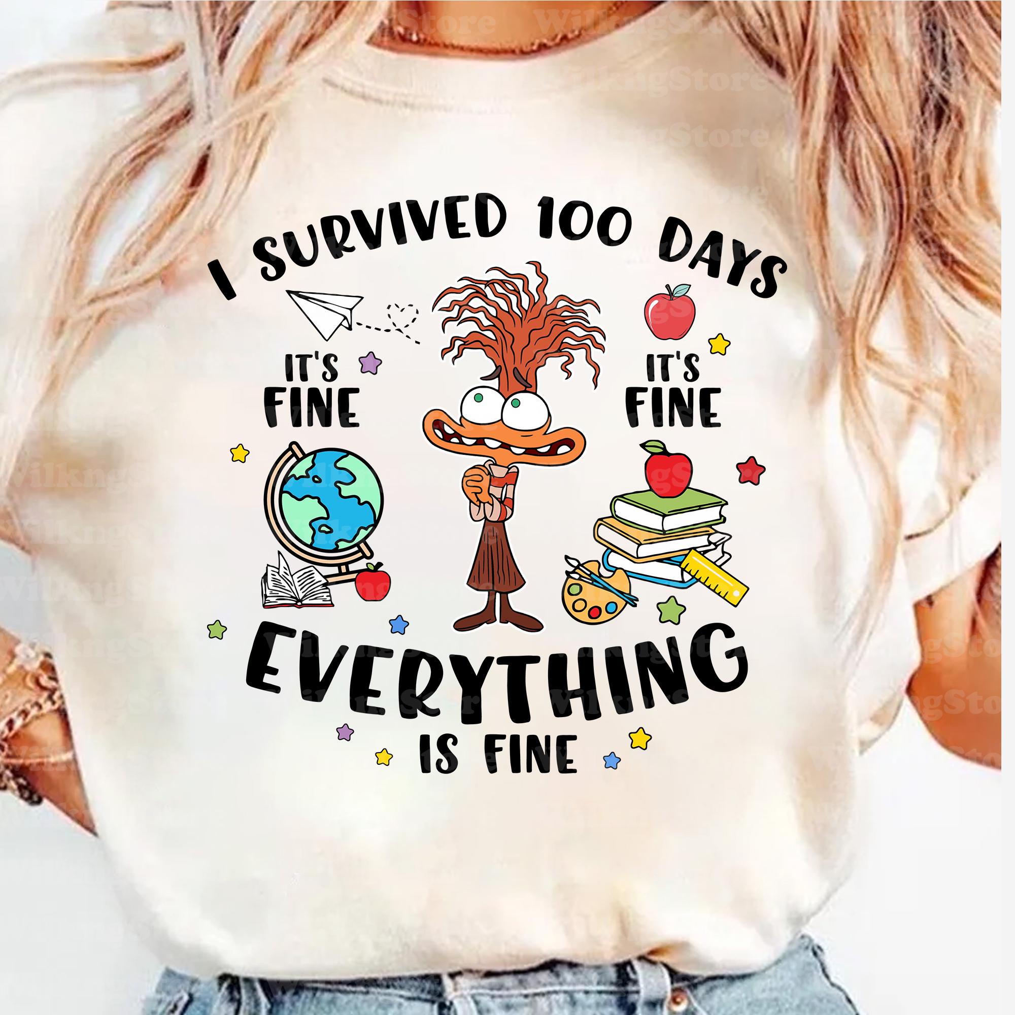 Bundle I Survived 100 Days of School Png, Cartoon School Png, 100 Days ...