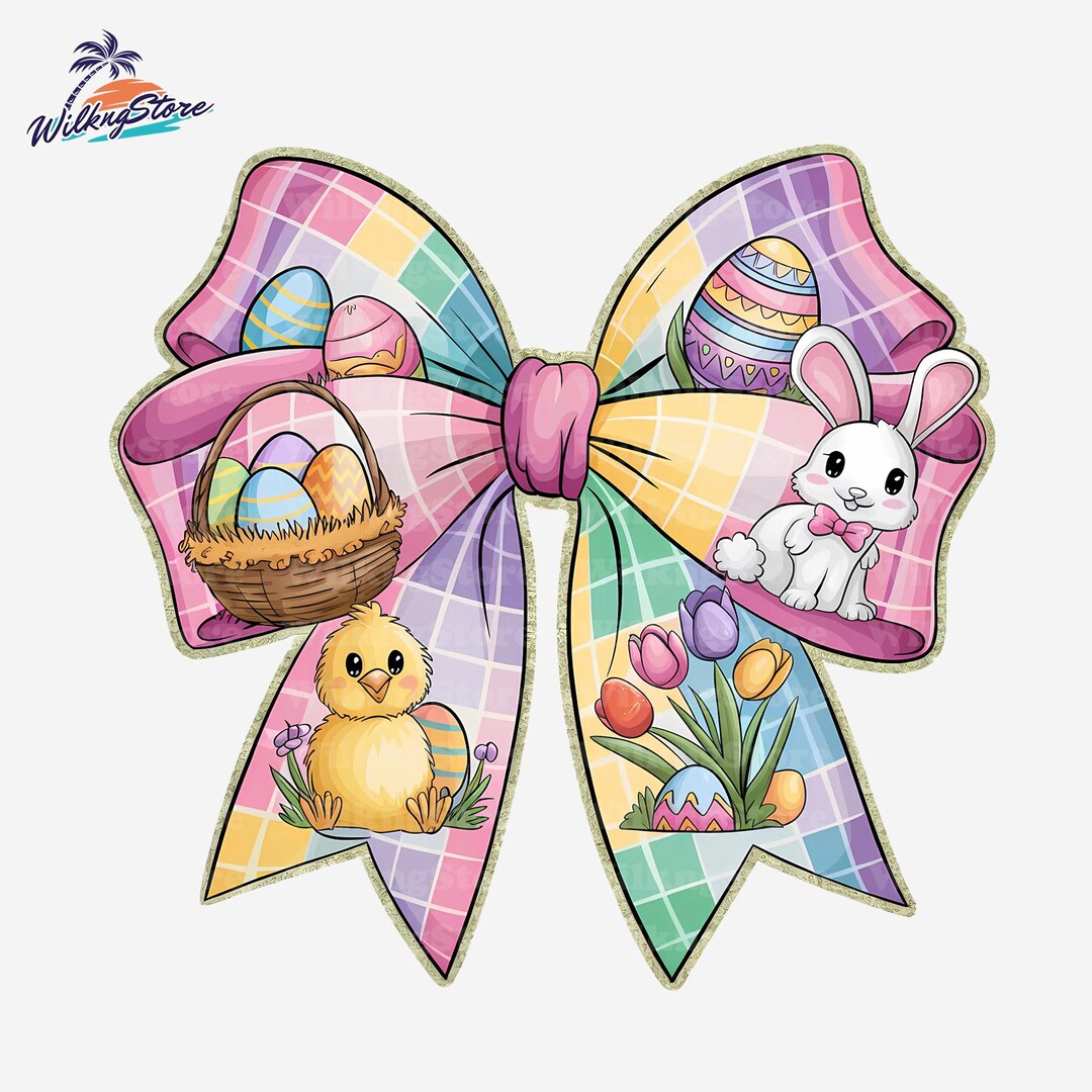Easter Coquette Bow Png, Easter Coquette Png, Happy Easter Png, Retro ...