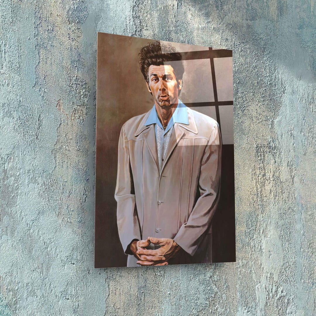 Kramer Glass Wall Art, Seinfeld TV Show Glass Print, Modern Artwork ...