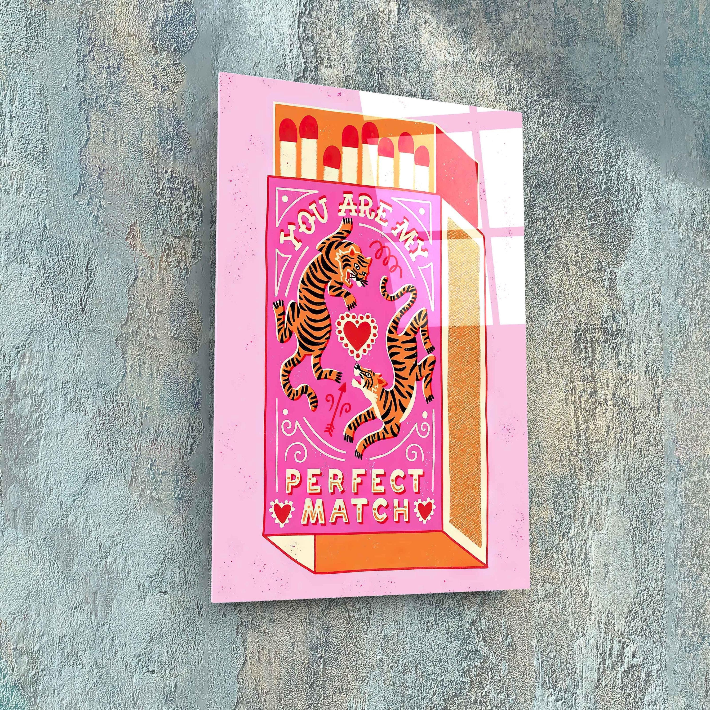 Perfect Match Wall Decor, Love Art, Girlfriend Gift, Valentines Day ...