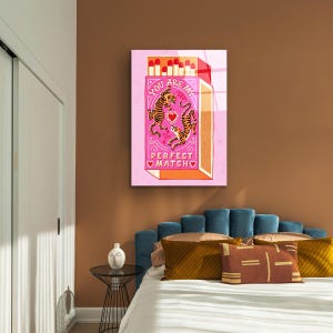 Perfect Match Wall Decor, Love Art, Girlfriend Gift, Valentines Day ...