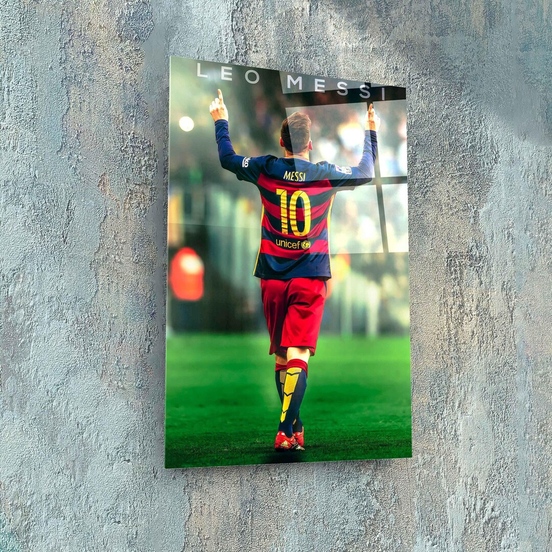 Lionel Messi Tempered Glass Wall Decor, Soccer Wall Decor, Sports ...