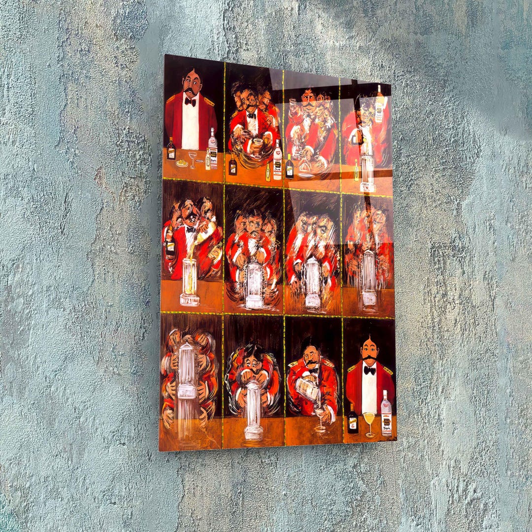 Guy Buffet the Making of Perfect Martini Glass Wall Art, Bar Glass Wall Art, Funny Bar Wall ...