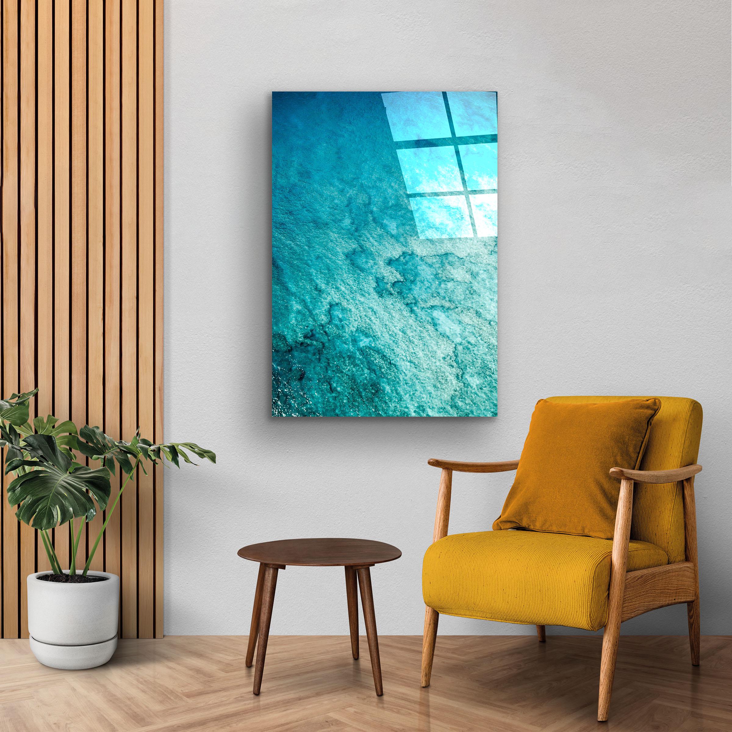 Ocean Glass Wall Art, Sea Wave Tempered Glass Decor, Sea Foam Wall Art ...