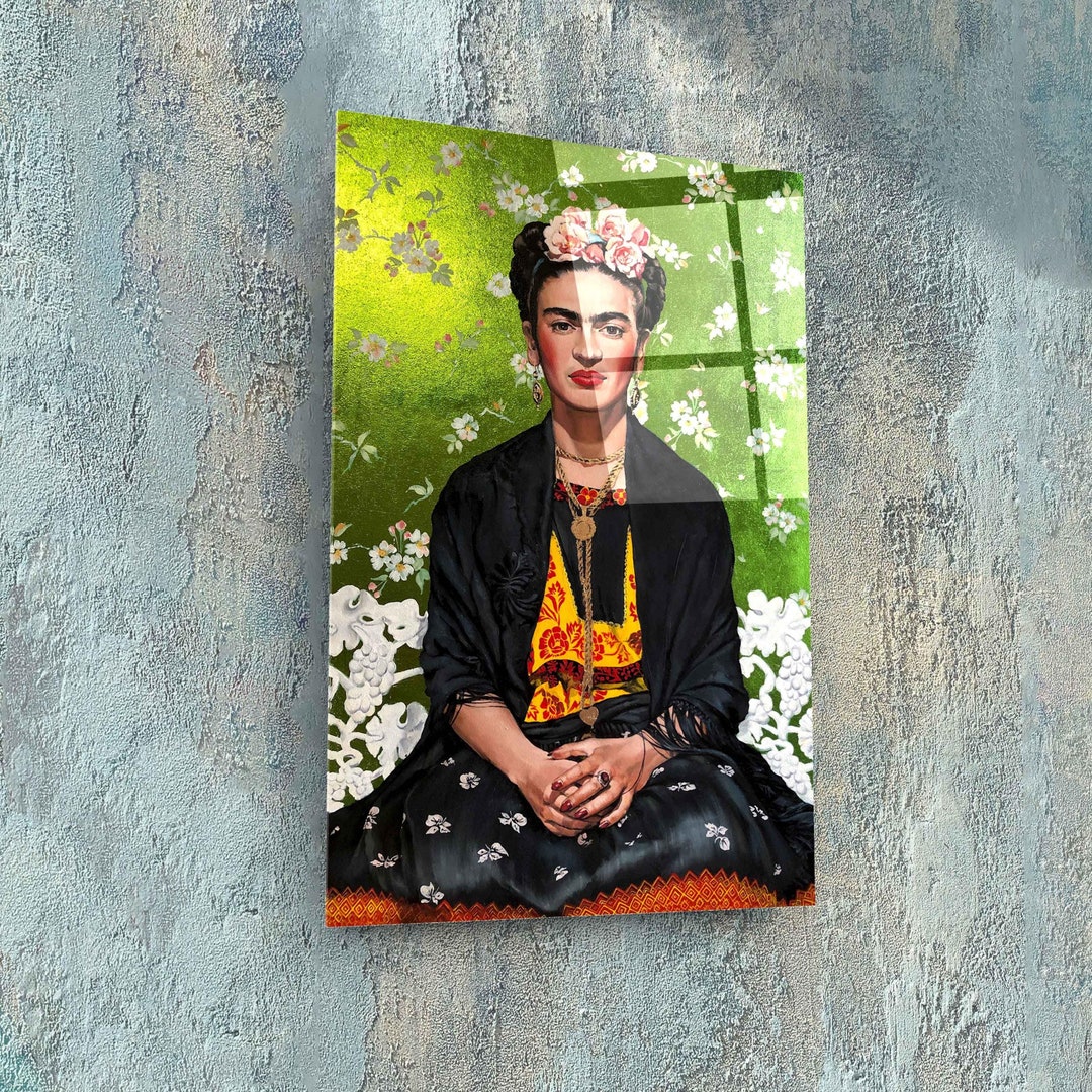 Frida Kahlo Glass Wall Art, Frida Kahlo Glass Print, Mexican Art ...