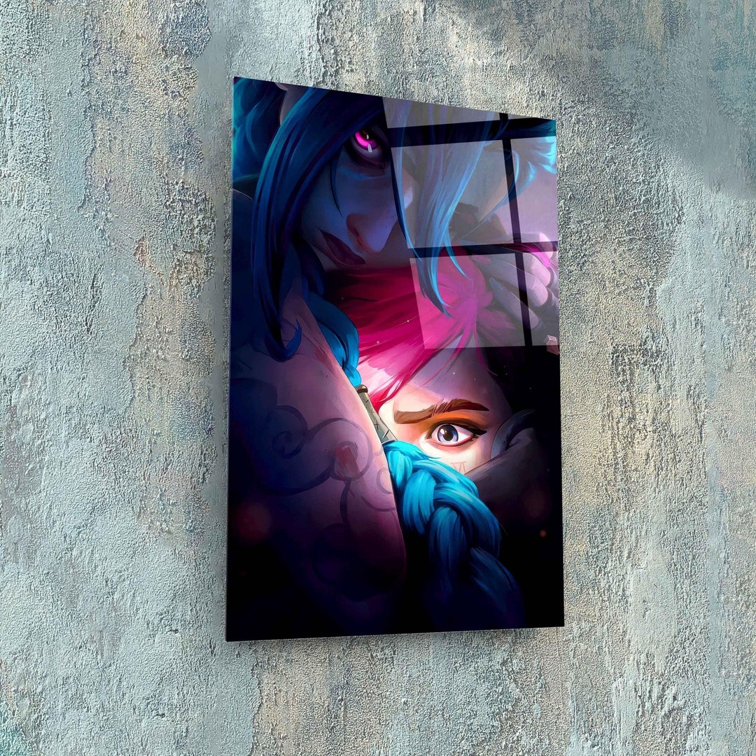 Jinx Wall Decor, Arcane Jinx Glass Art, Arcane Season 2 Wall Art, Jinx ...