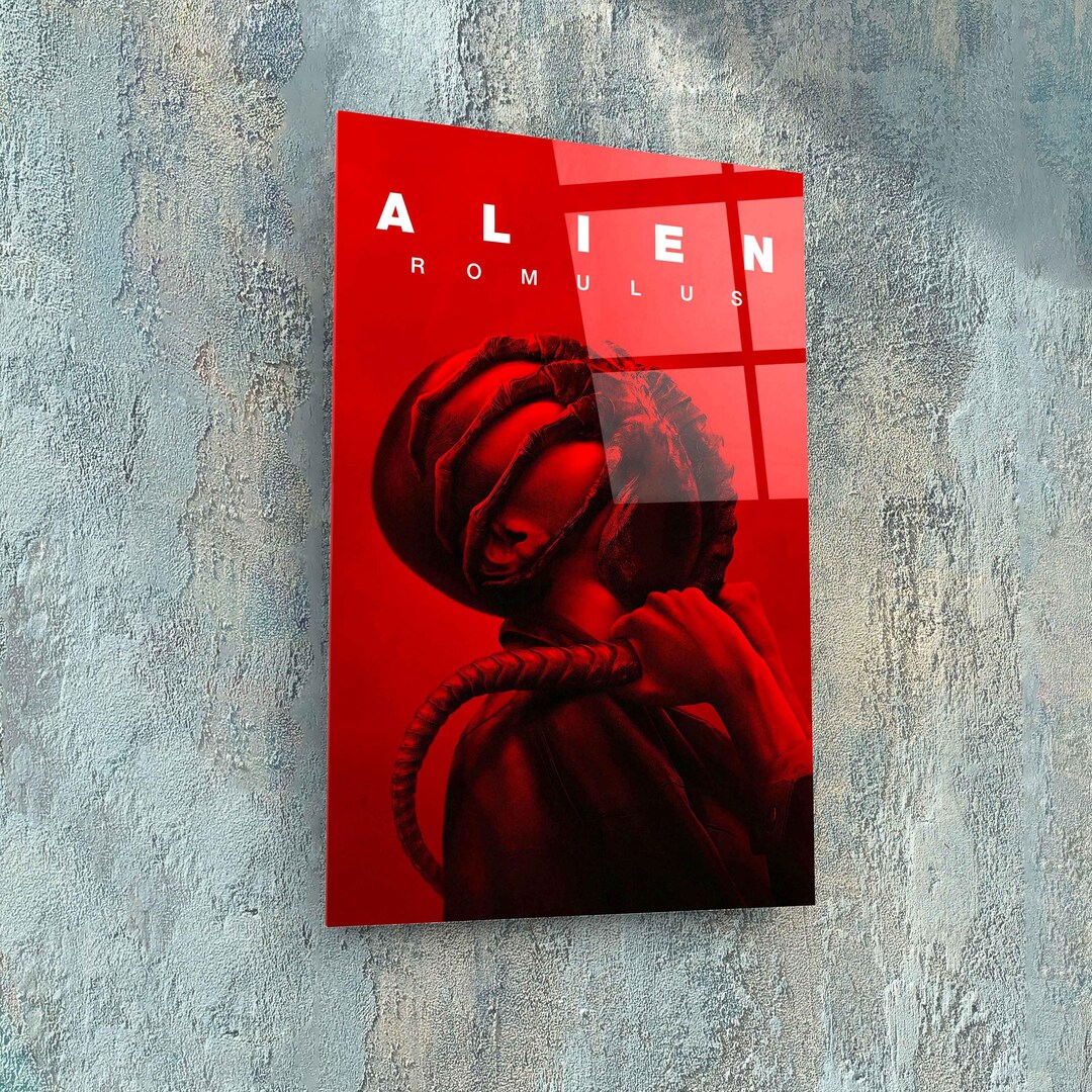 Alien Glass Wall Art, Romulus Movie Glass Art, Sci Fi Horror Wall Art ...