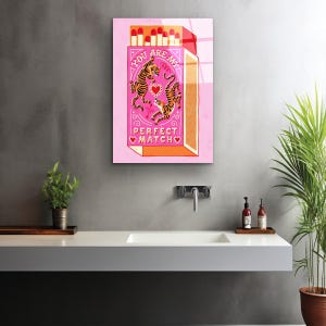 Perfect Match Wall Decor, Love Art, Girlfriend Gift, Valentines Day ...