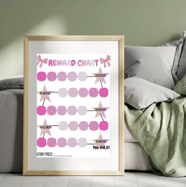 Pink Reward Chart Potty Training Chart Pink Reward Charts Reward Charts ...