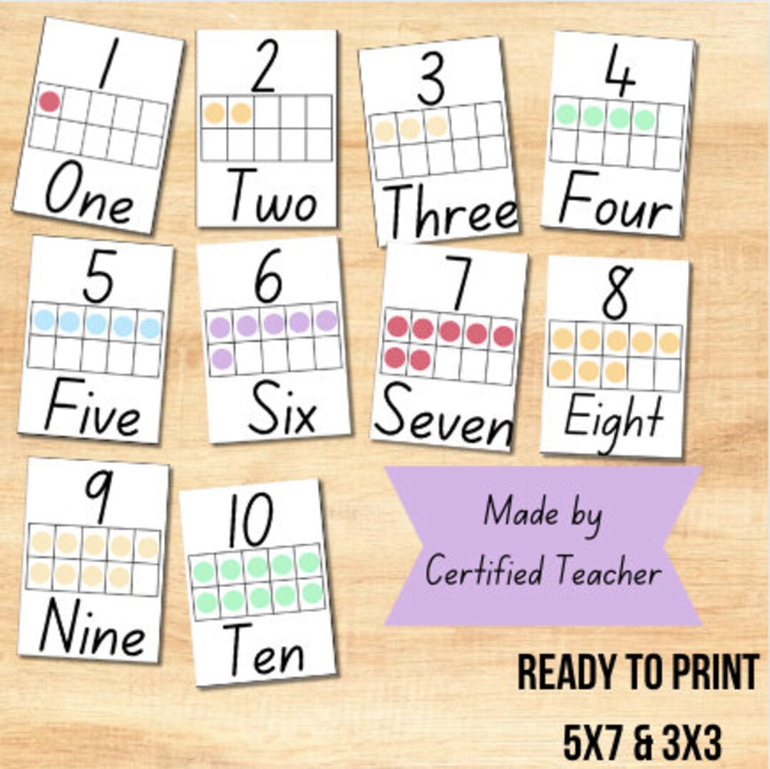 Preschool Number Flashcards Toddler Number Flashcards Homeschool Number ...