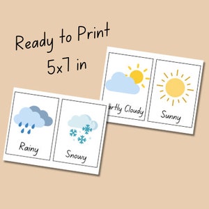 Preschool Weather Flashcards Toddler Weather Flashcards Homeschool ...