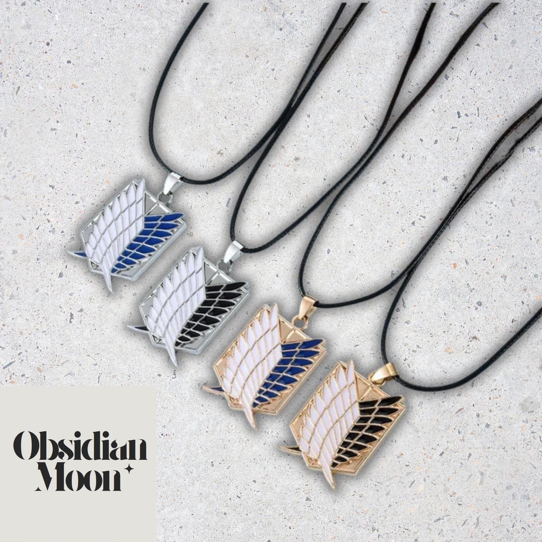 Attack on Titan Wings of Freedom Necklace Eren Yeager, Cosplay Jewelry ...