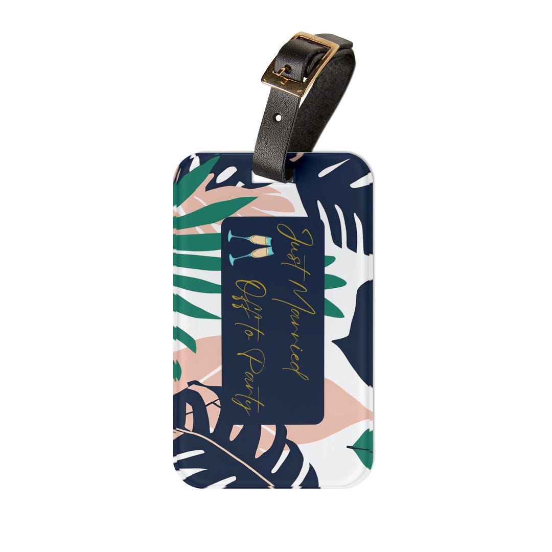 Just Married Luggage Tag, Tropical Wedding Gift, Travel Accessory ...