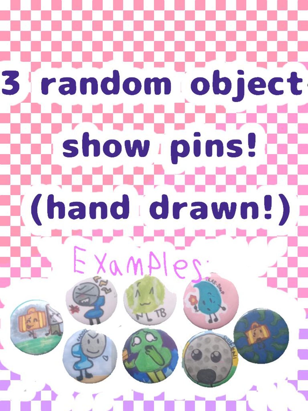 3 Random Object Show Pins - Etsy