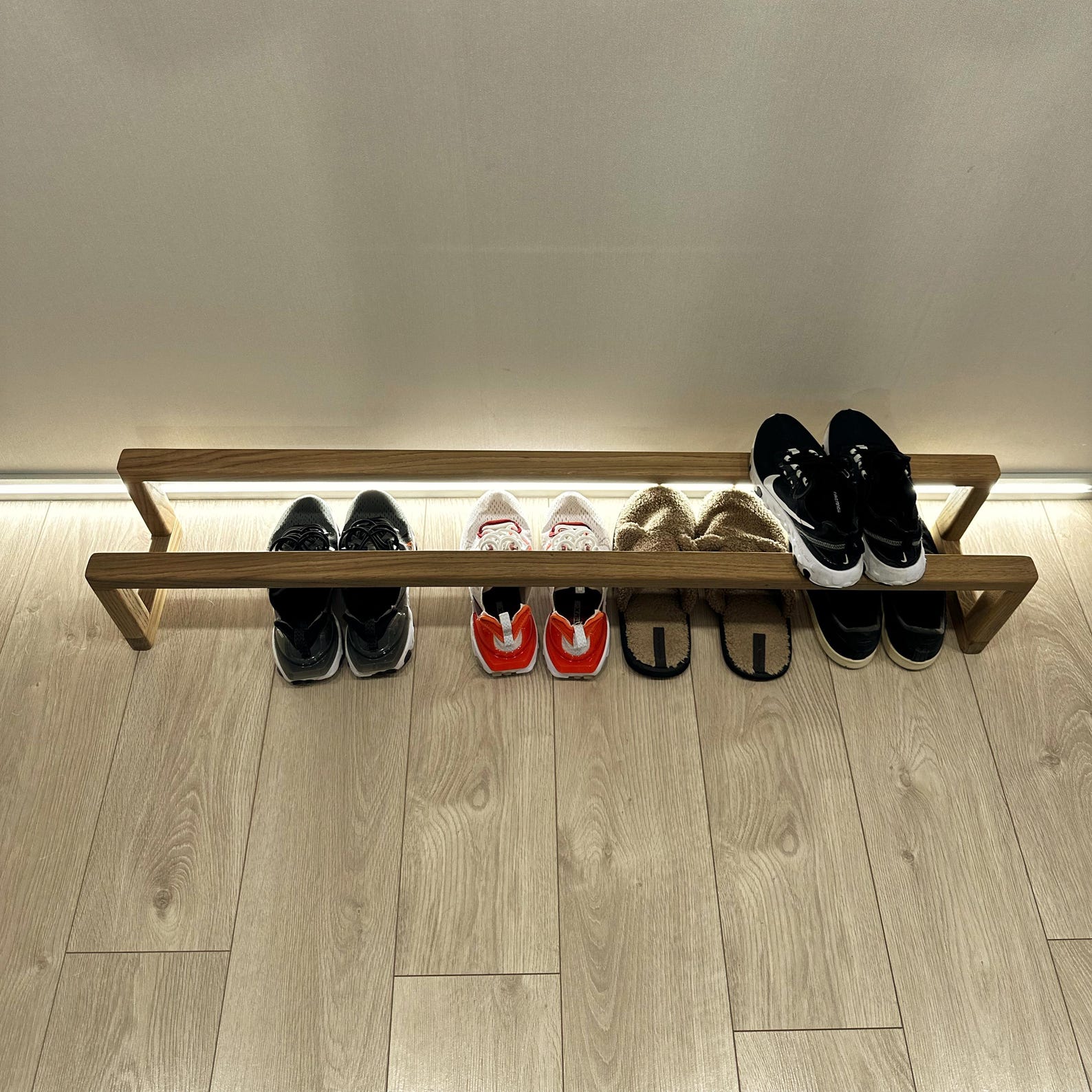Solid Oak Shoe Rack, Handmade Oak Organizer for Entryway, Durable and ...