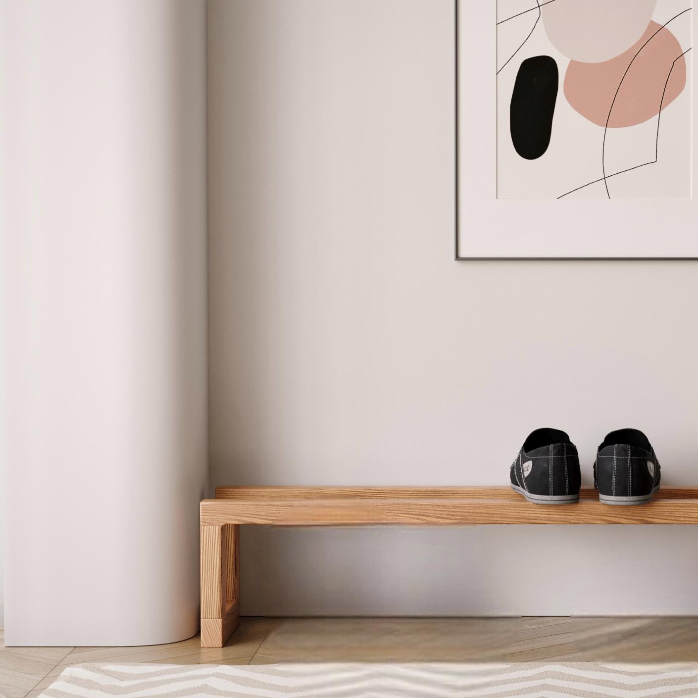 Solid Oak Shoe Rack, Custom Oak Furniture for Home, Durable and Eco ...